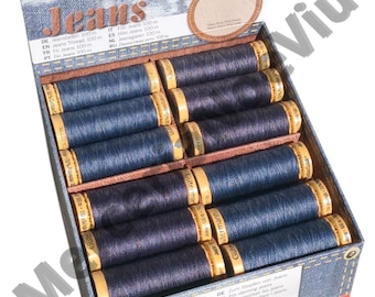 Gutermann Professional Jeans Thread Set 6x 100m Reels Denim Seams Extra ...