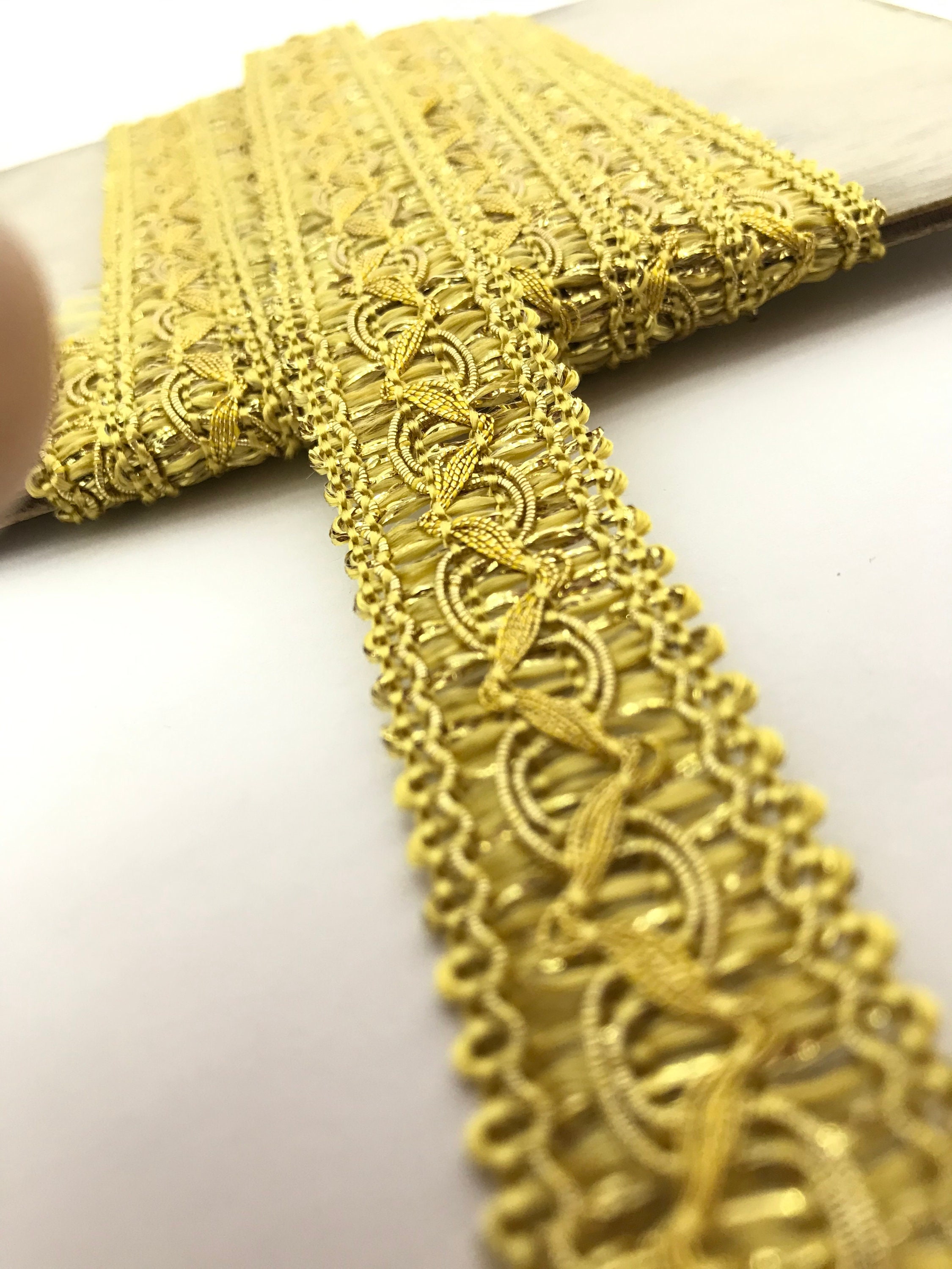 3/4 Gold Ribbon Trimming. Fashion Ribbon by the Yard for | Etsy