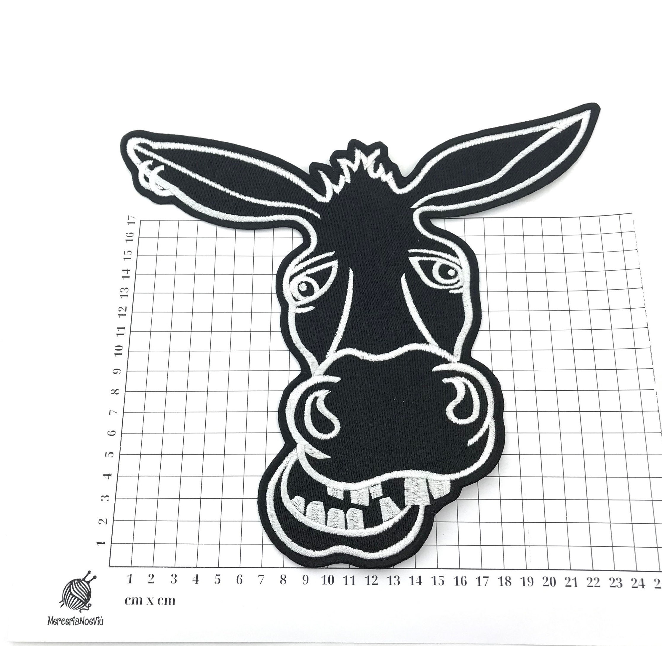 Iron on Patch Large Donkeypatches Animal Embroidered Diy | Etsy