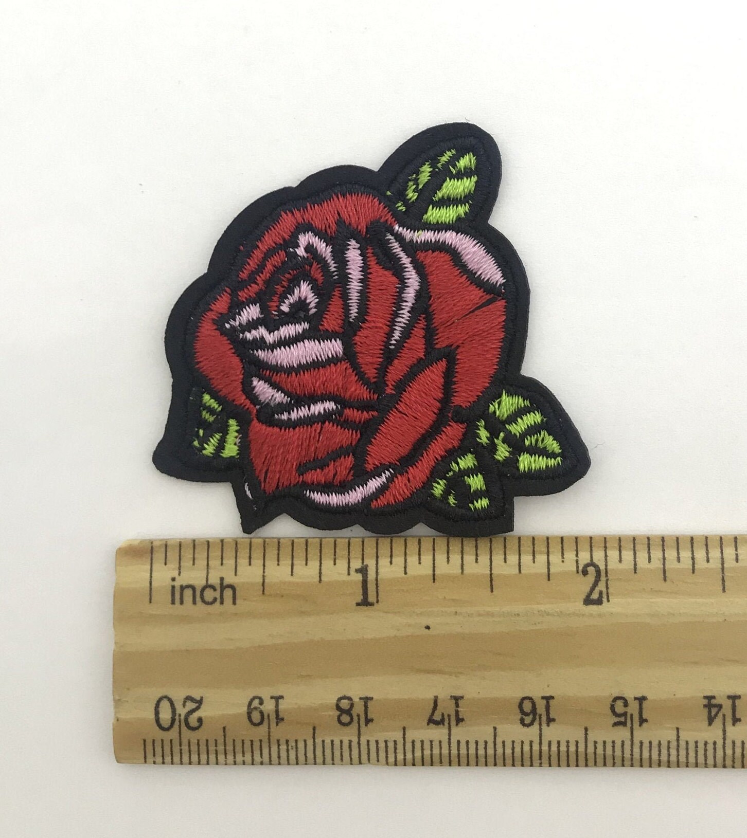 Iron on Embroidered Roses Red Flower Patch Applique Style - Etsy