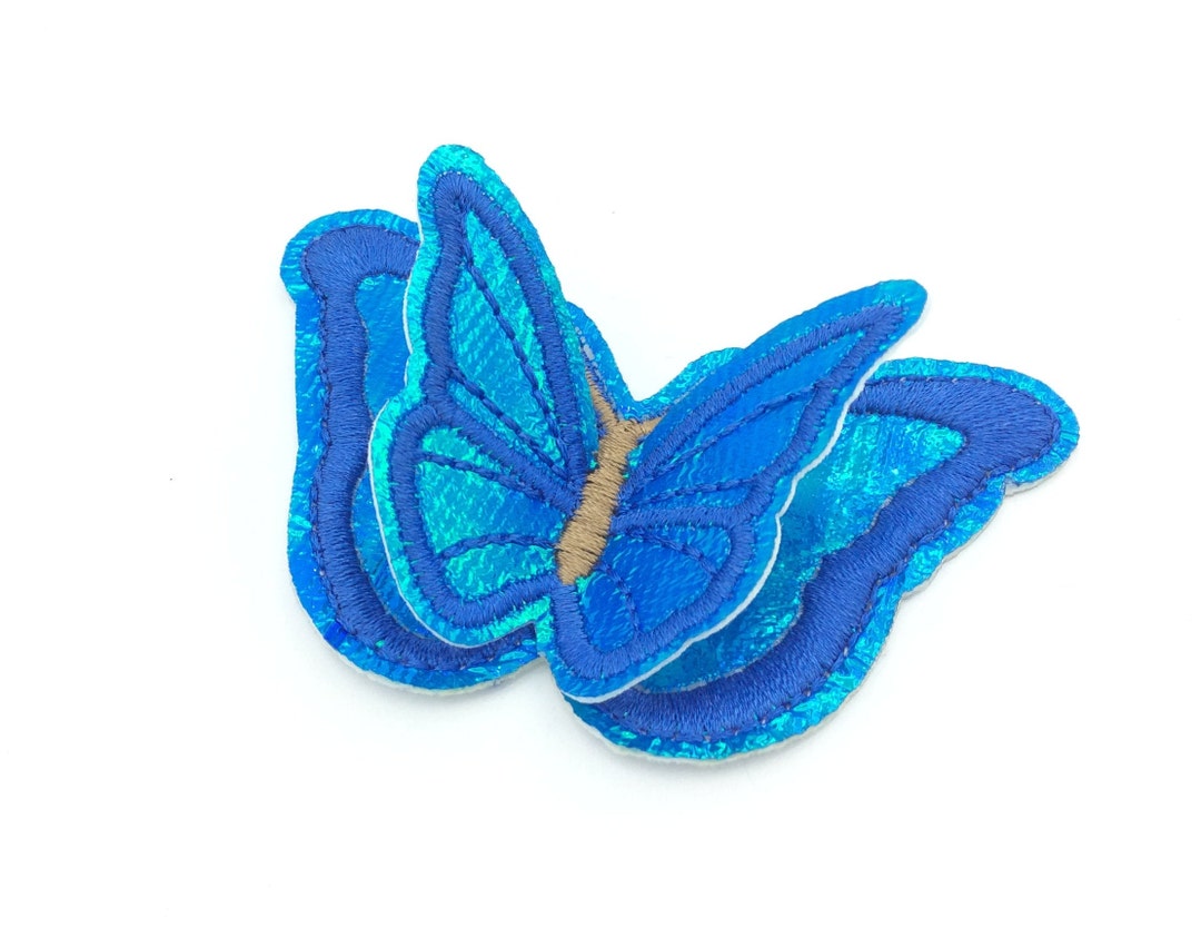 Butterfly Patch 3D Light Blue Applique Diy Embroidered Badge Gifts ...