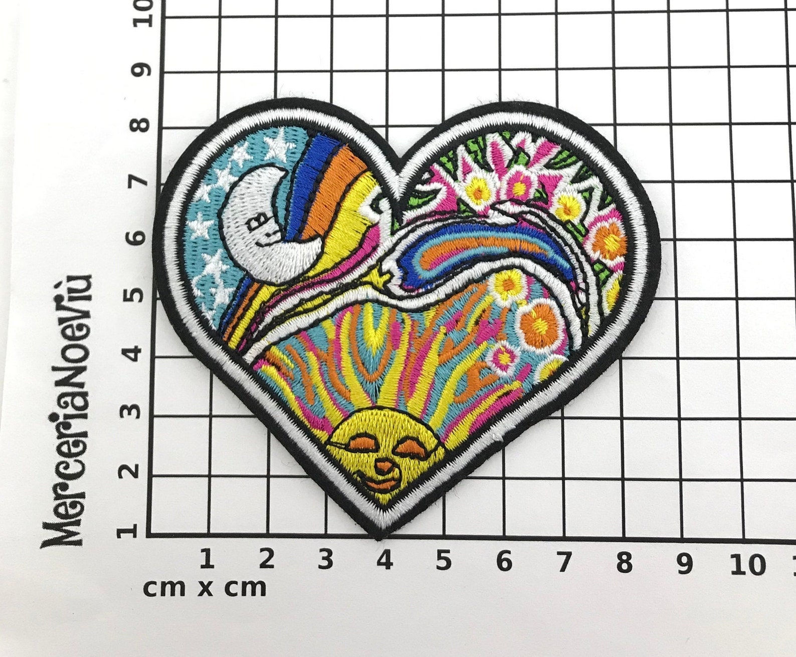 Patch Heart Rainbow Sun & Moon Patches Solar System - Etsy