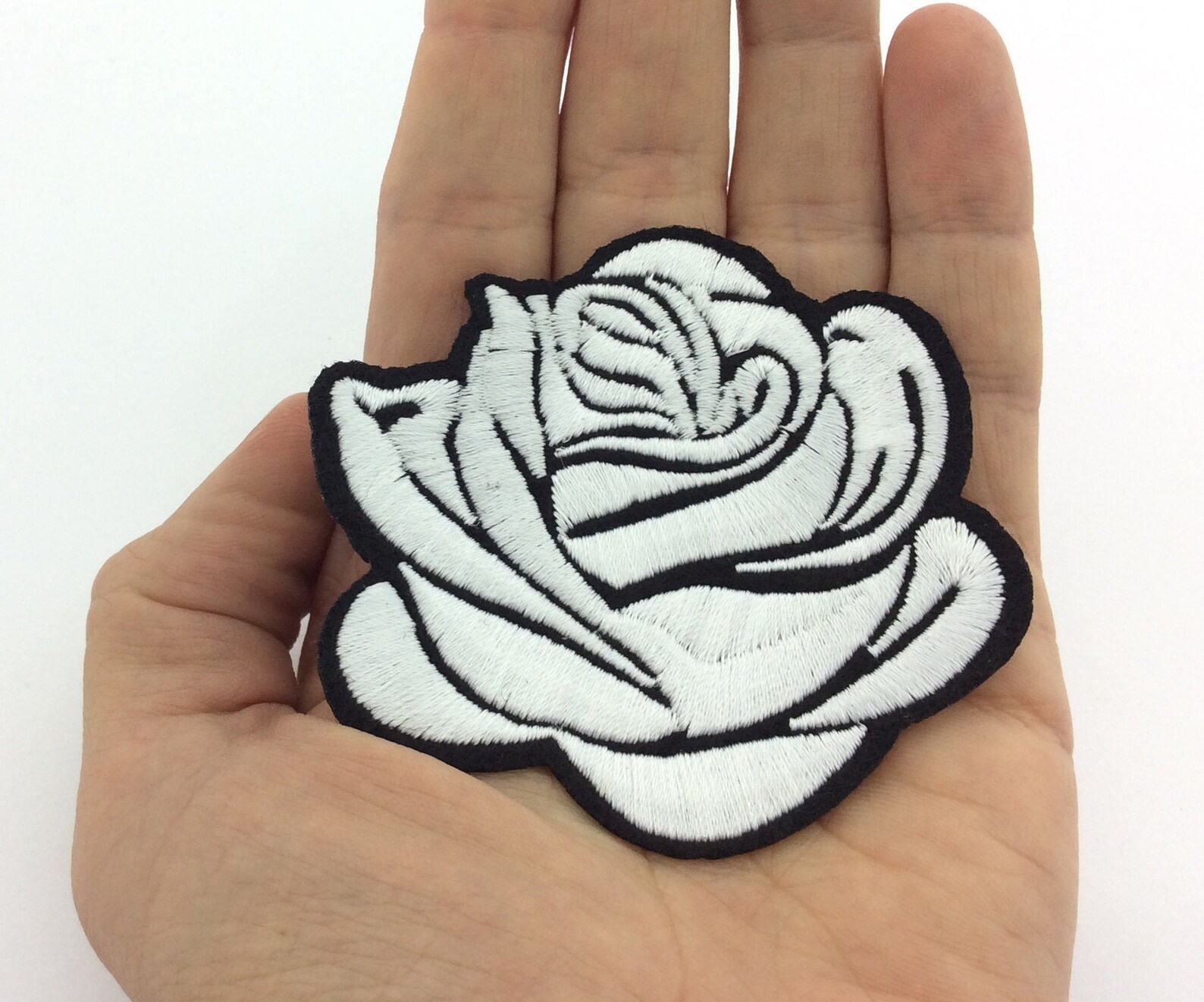 1 Patch rosa fiore nero bianco o rosso toppa termoadesiva - Etsy Italia
