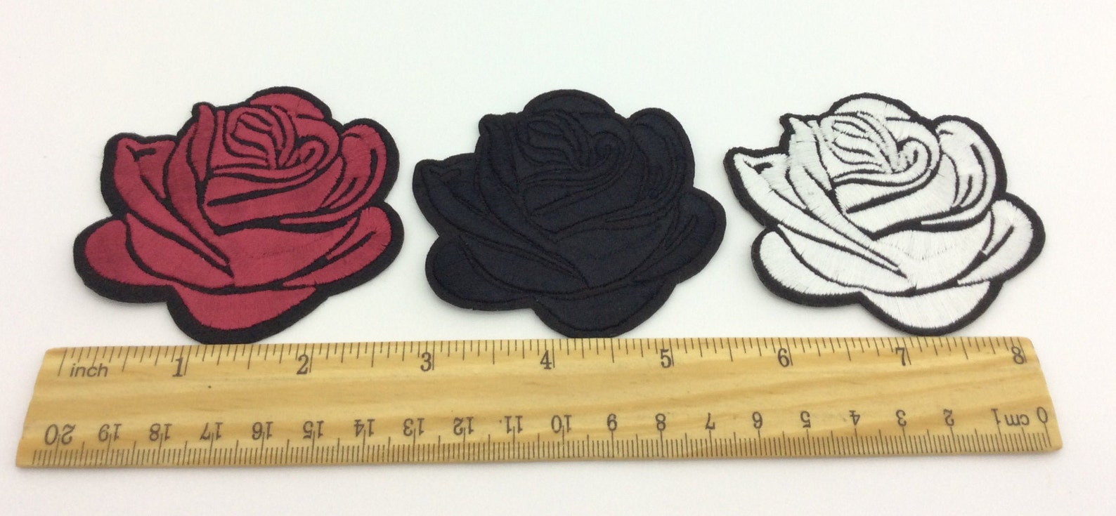 1 Patch rosa fiore nero bianco o rosso toppa termoadesiva - Etsy Italia