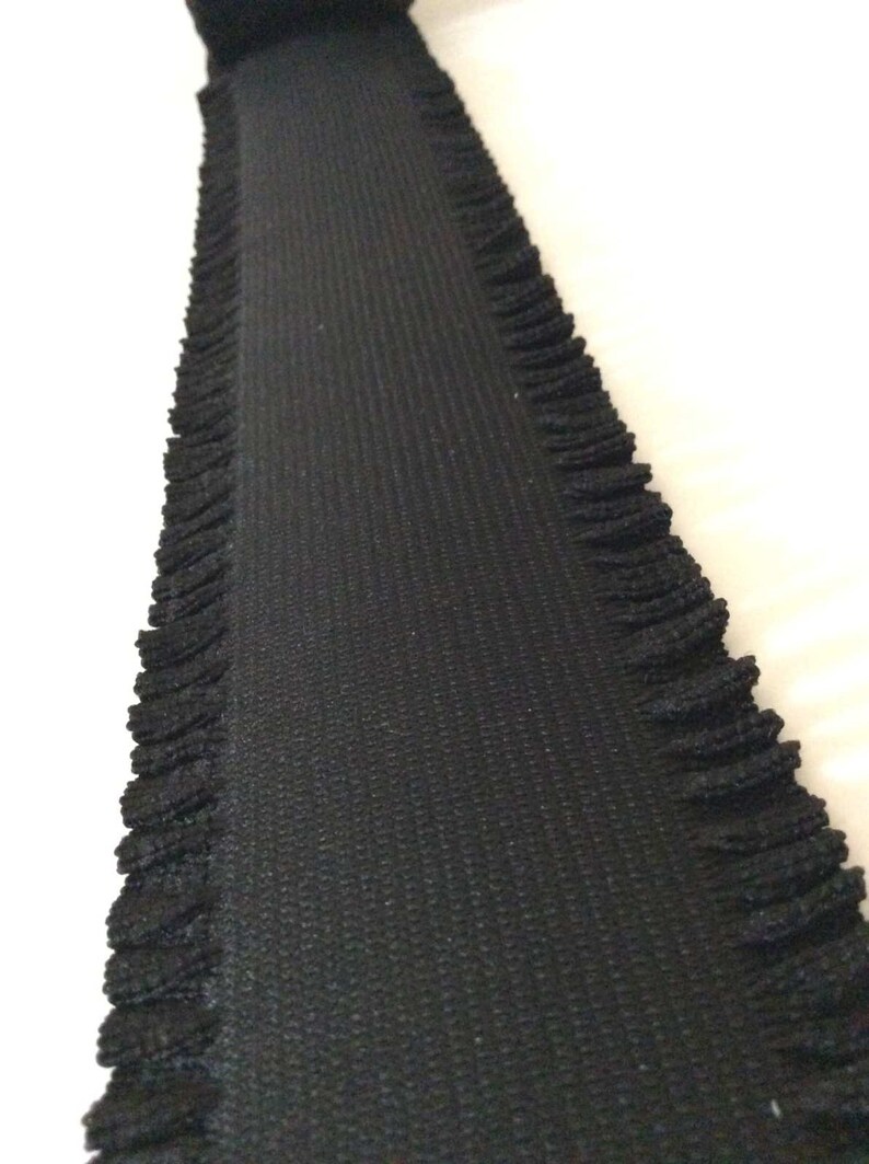 Black Elastic Ribbon by the Yard Fancy Elastic Trim Size | Etsy