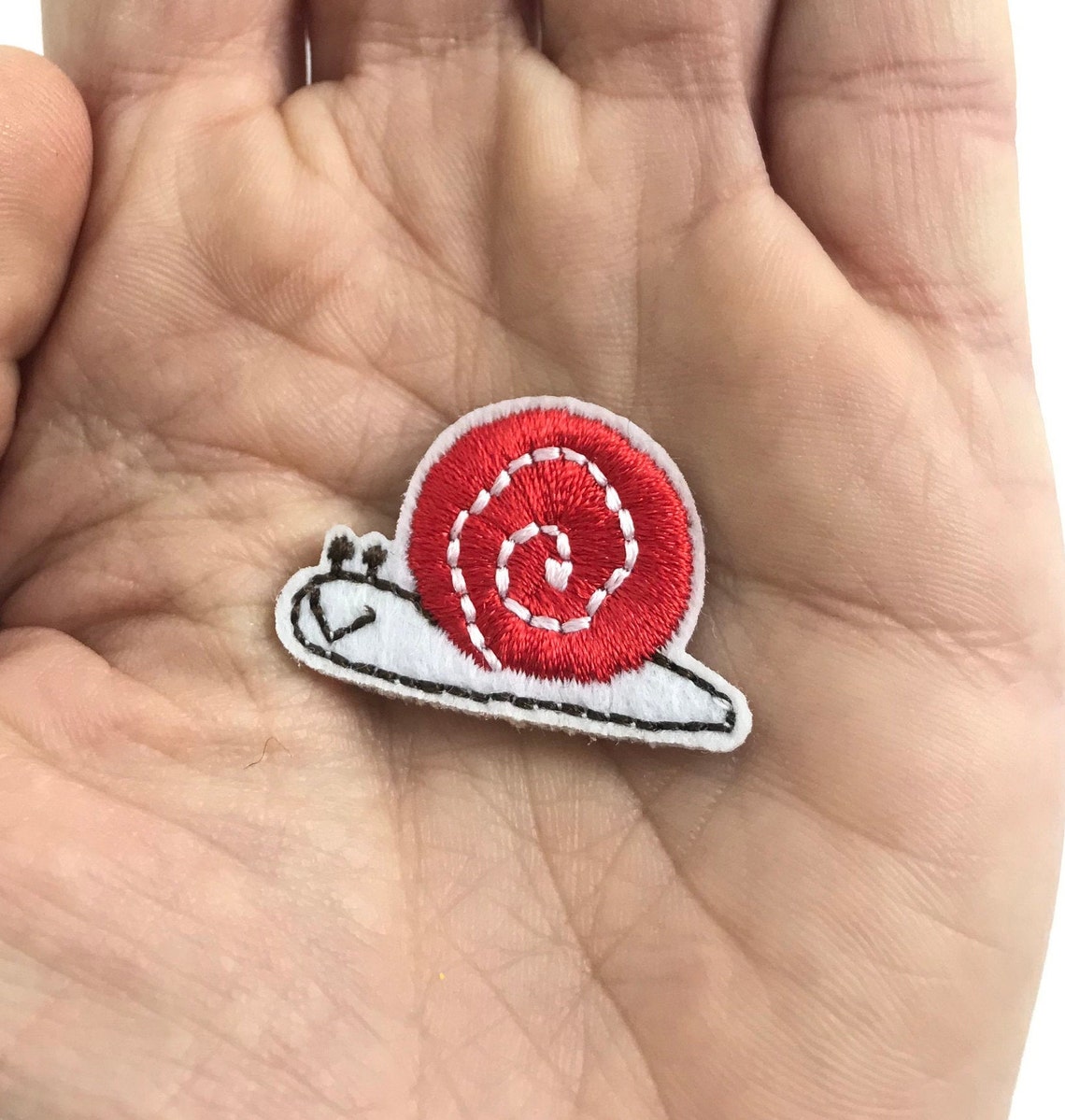 1 Tiny Iron on Patch Snail Woodland Animal Embroidered Patches - Etsy UK