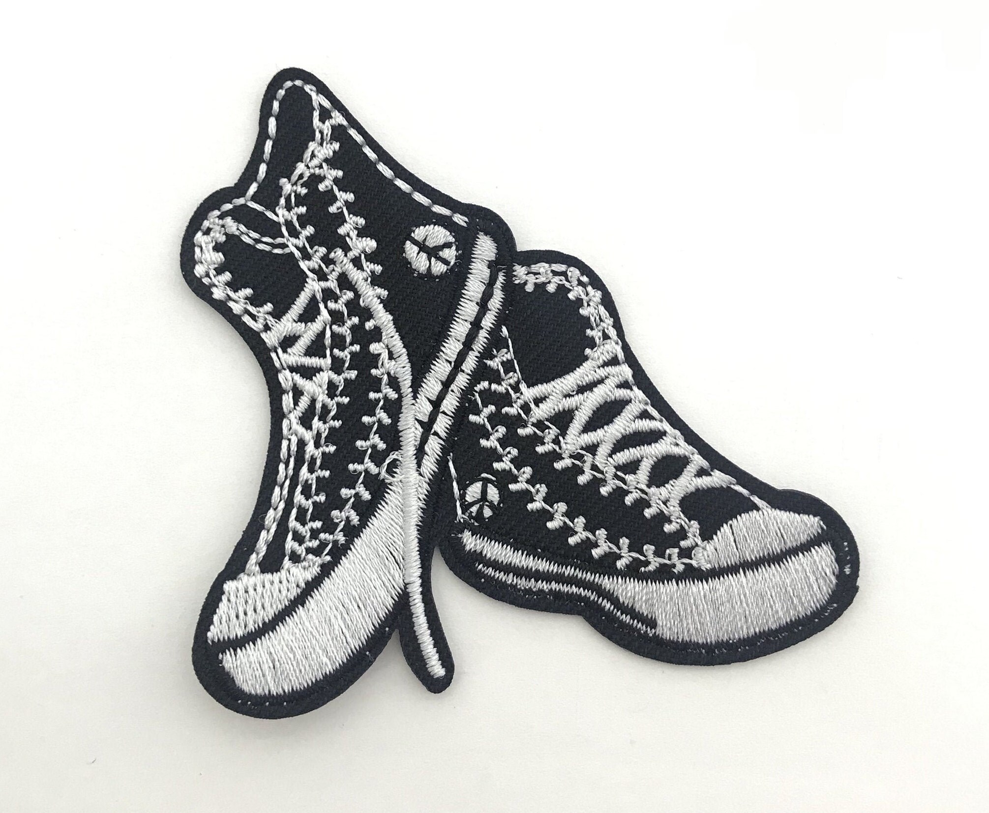 Patch Shoe Black and White patches Sneakers Girls and Boy | Etsy