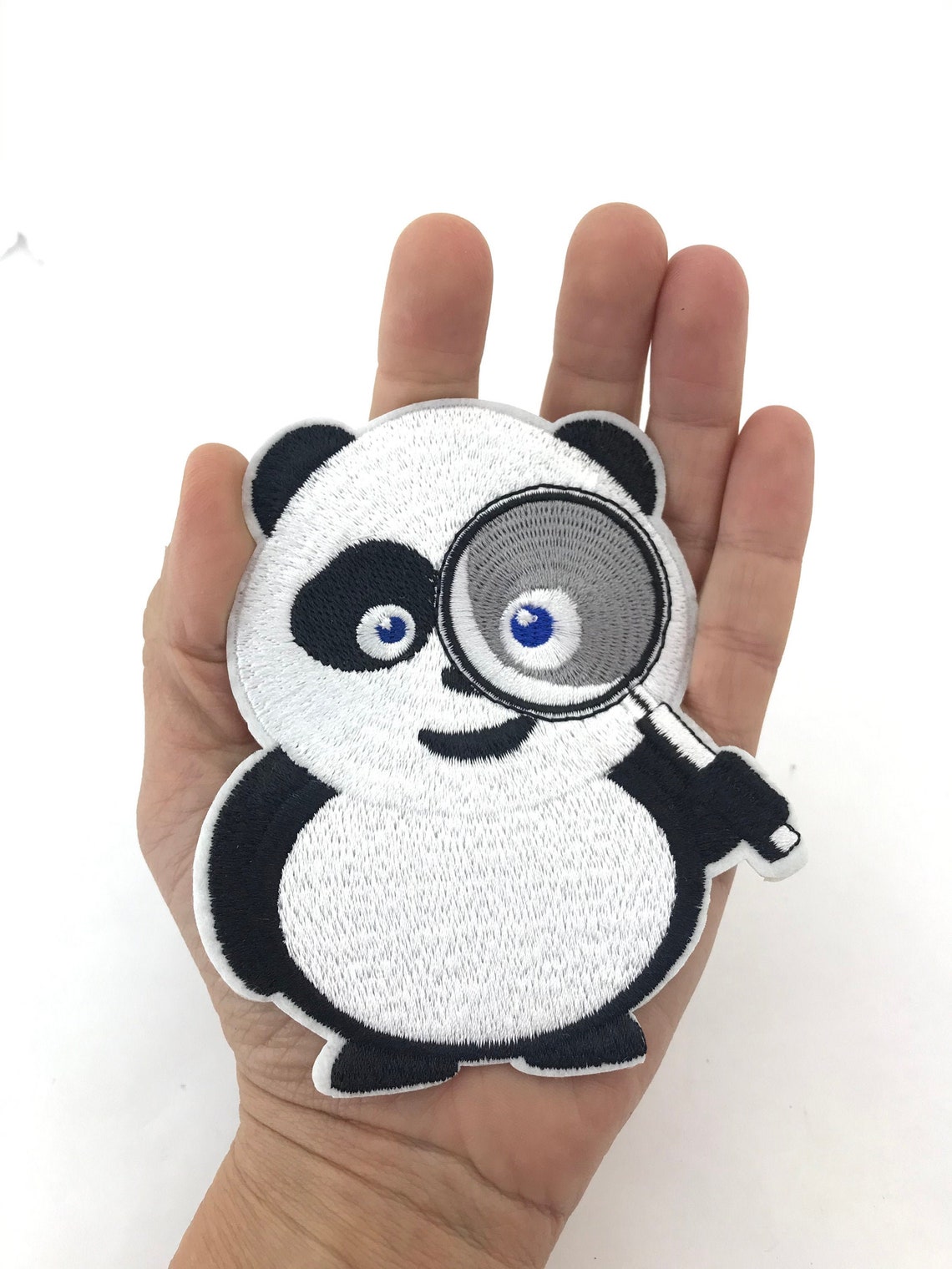 1 iron on patch large panda patches embroidered diy animal | Etsy