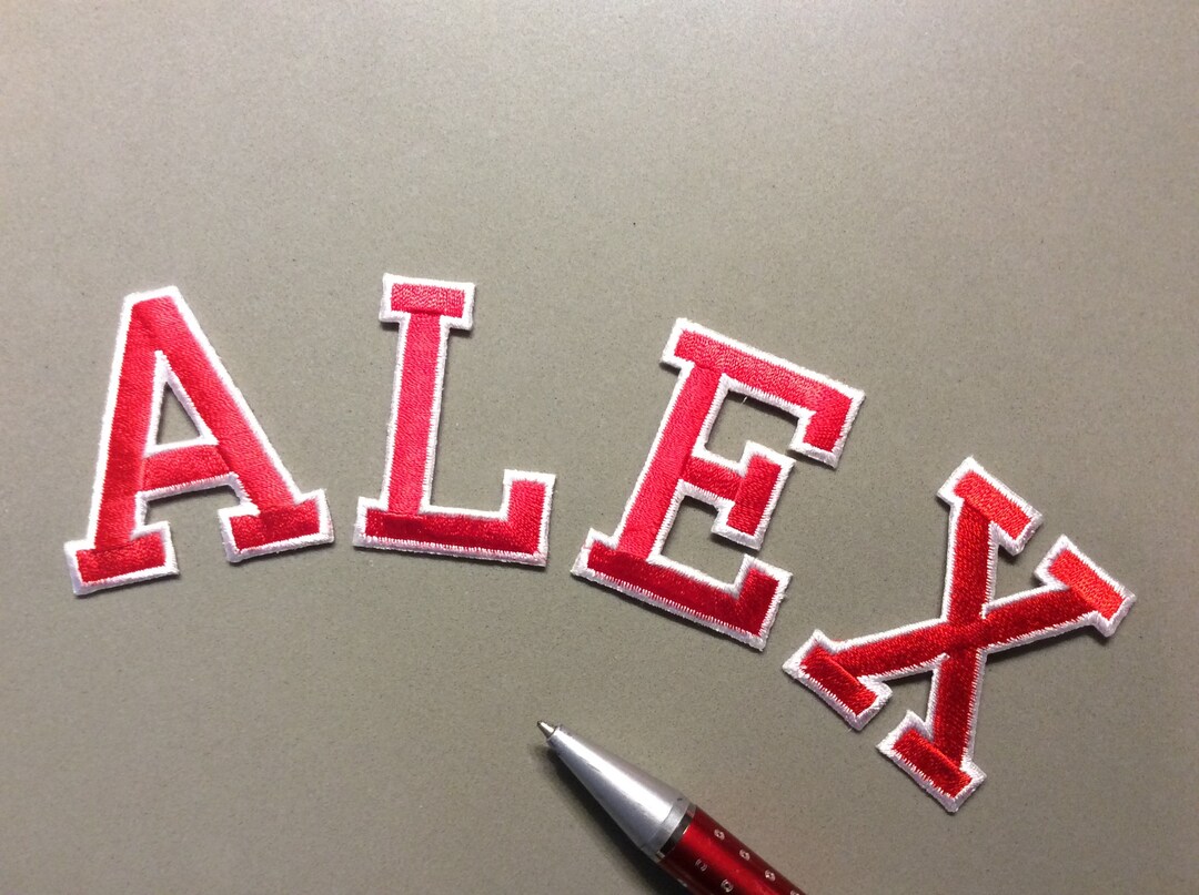 Iron on Embroidered Letters Embroidery Applique Red Letters Craft ...