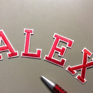 Iron on Embroidered Letters Embroidery Applique Red Letters Craft ...