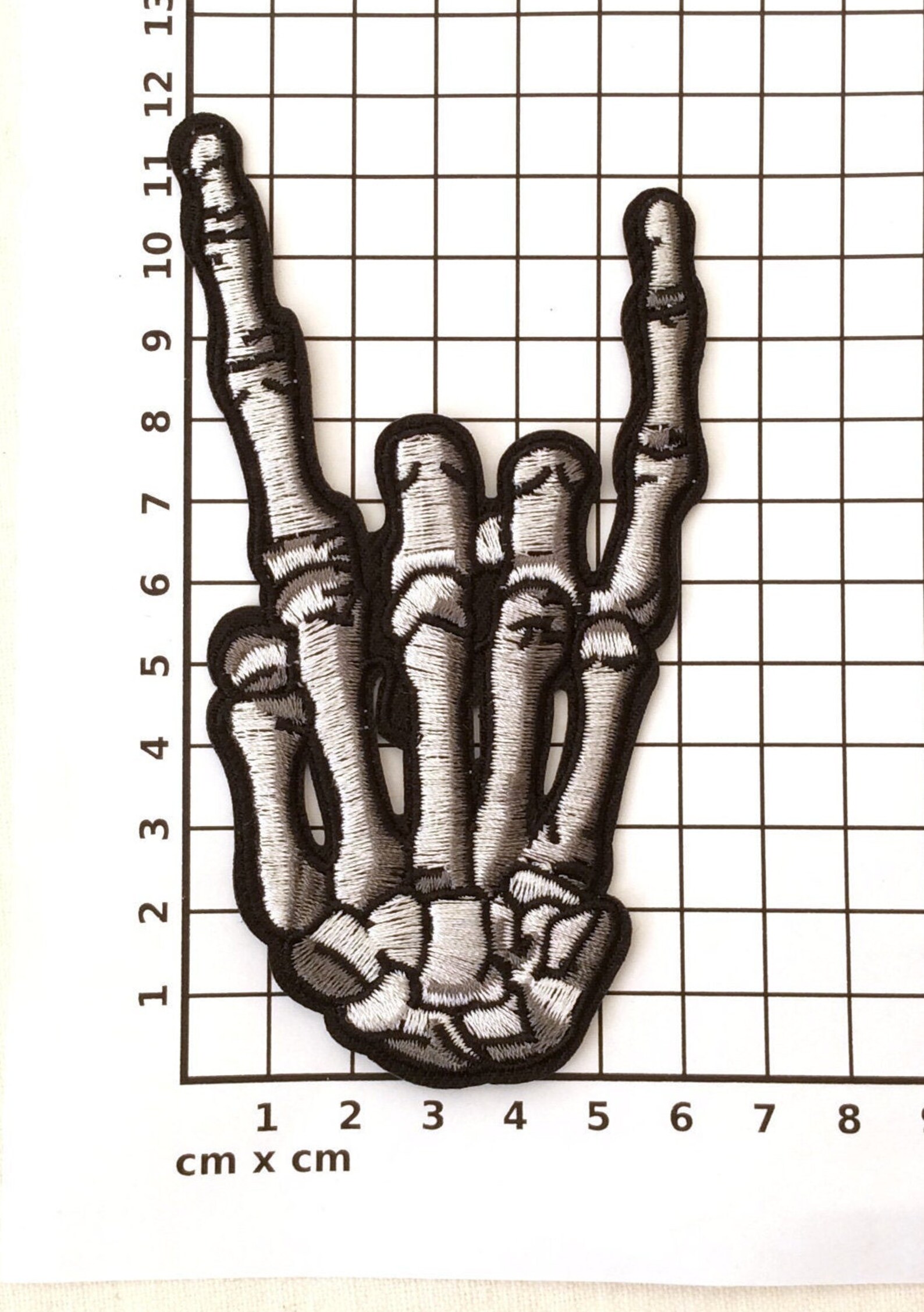 Patch Biker Skull Skeleton Hand Embroidered Punk Rock - Etsy