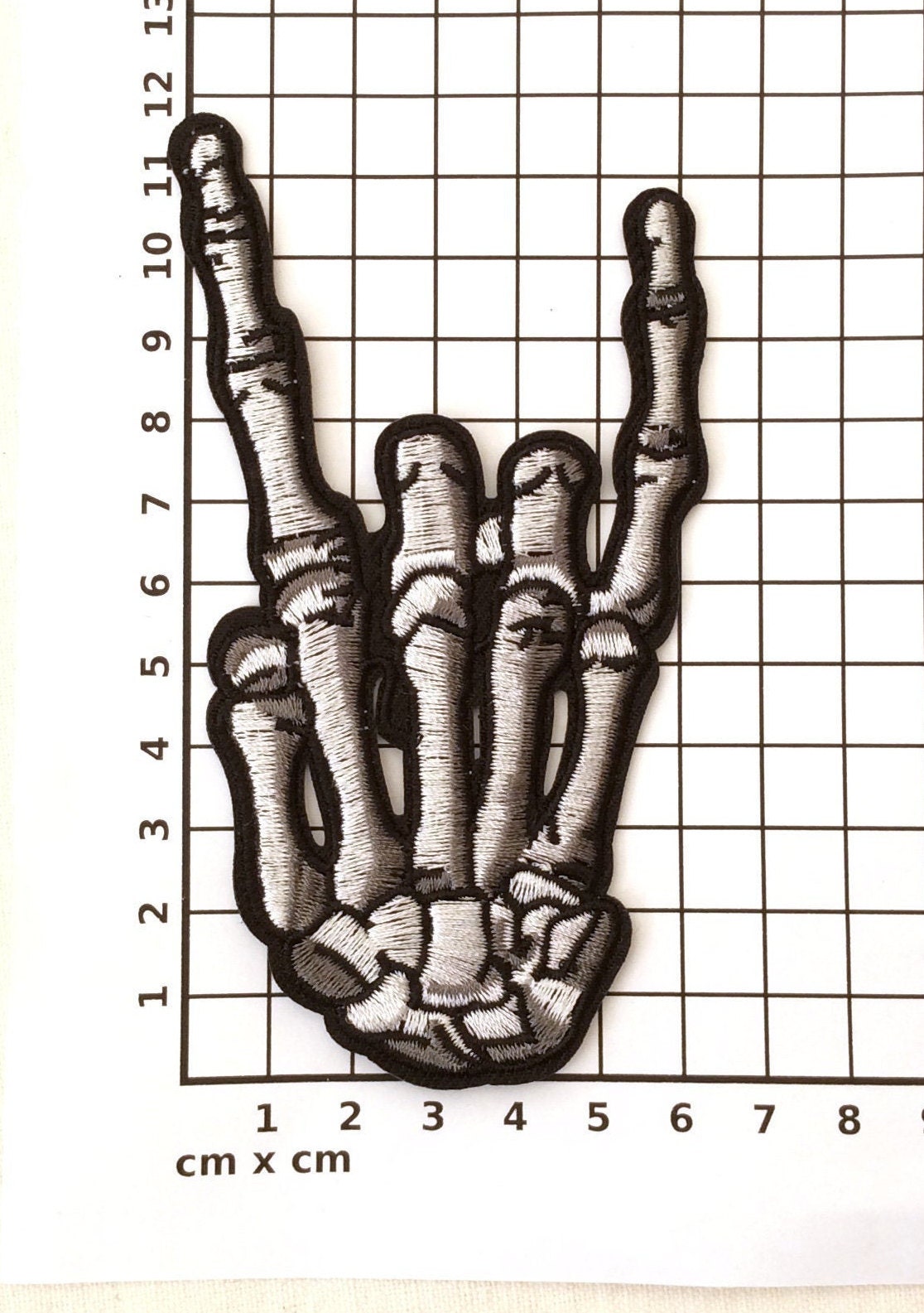 Patch Biker Skull Skeleton Hand Embroidered Punk Rock - Etsy