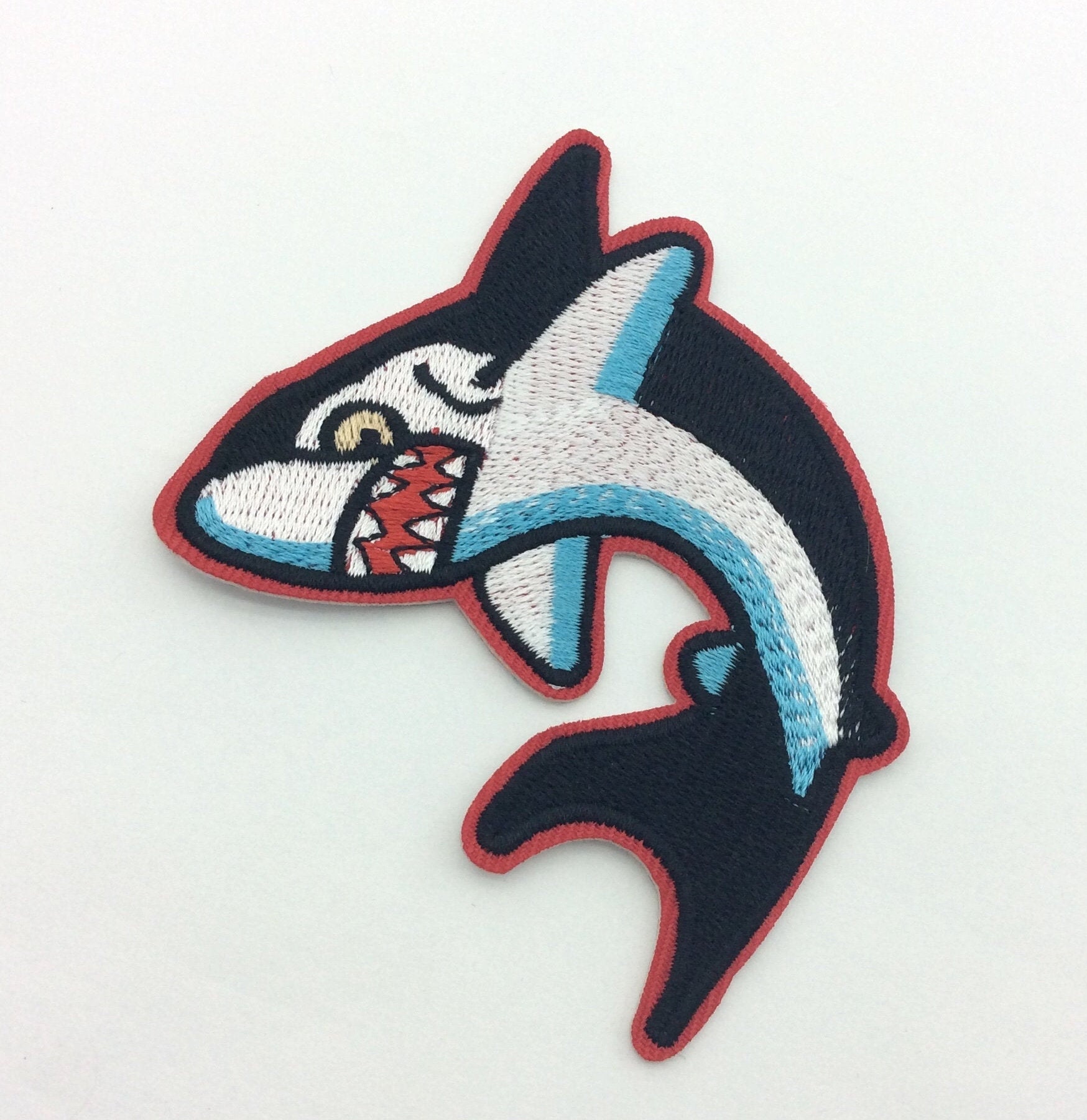 Patch White Shark Applique Embroidered Animal Fish Patches - Etsy