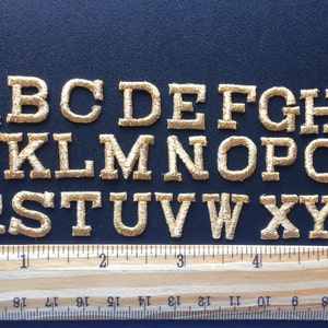 Iron on Embroidered Letters Gold Embroidery Applique Letters Craft ...