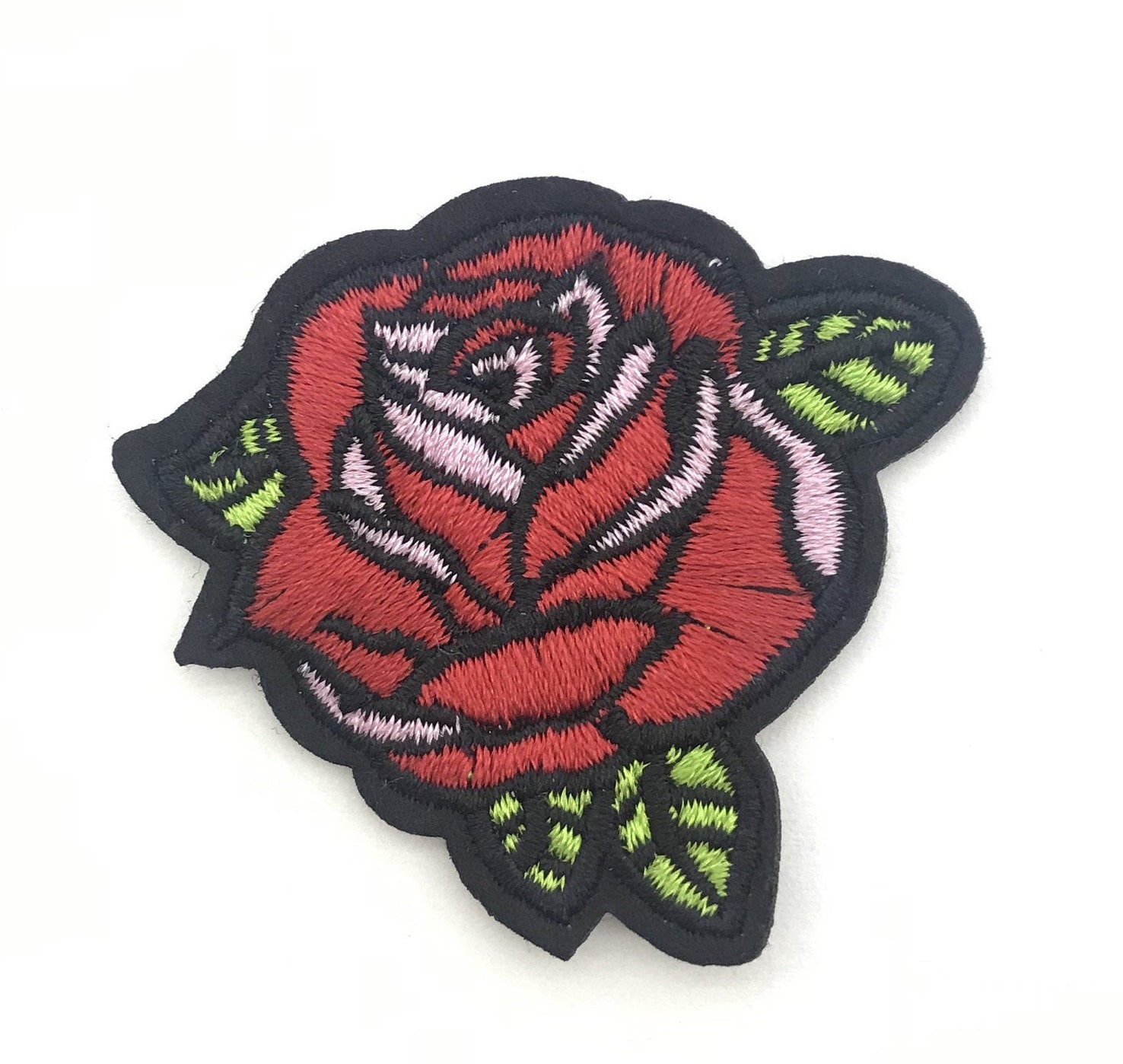 Iron on Embroidered Roses Red Flower Patch Applique Style - Etsy