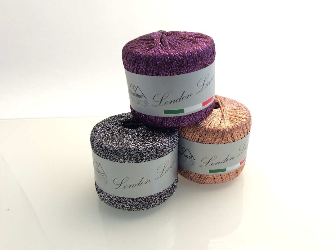 Sparkle Crochet Yarn Sparkling Metallic Yarn, 1 Ball 0.71oz 20(gr), Old ...