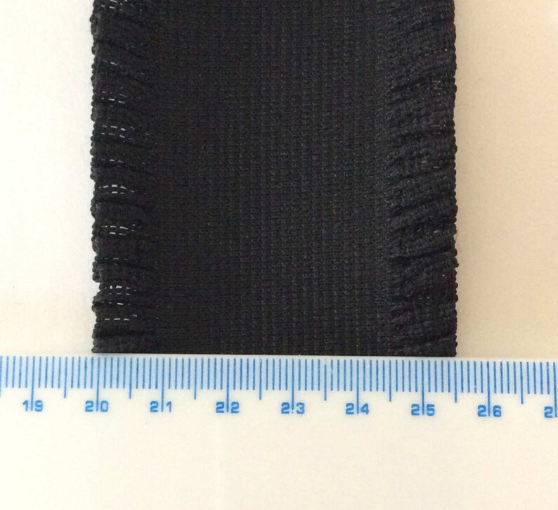 Black Elastic Ribbon by the Yard Fancy Elastic Trim Size | Etsy