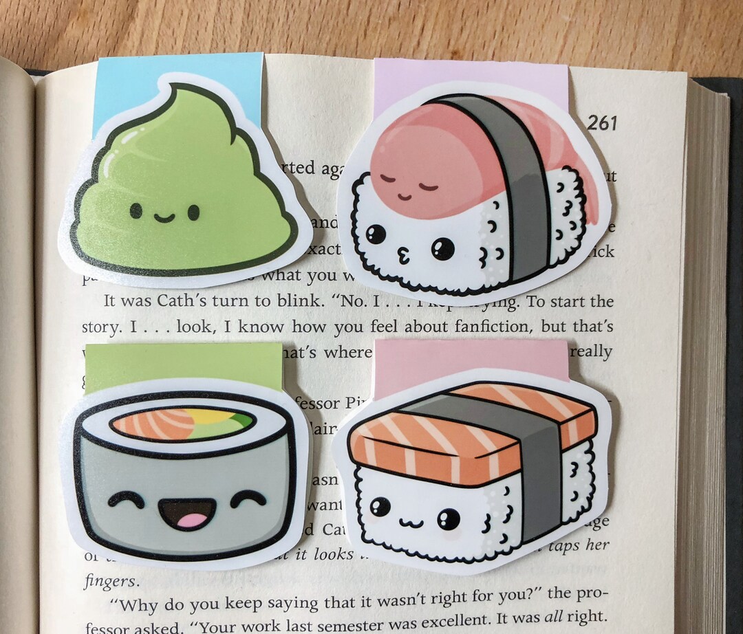 Cute Sushi Magnetic Bookmark Set 2.0 - Etsy