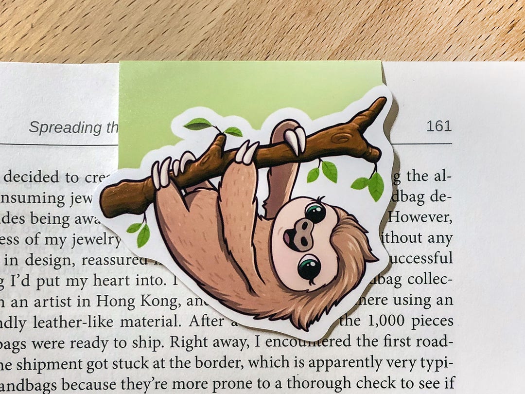 Sloth Magnetic Bookmark - Etsy