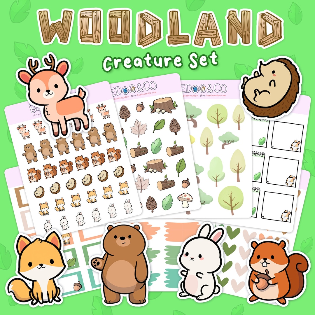 Woodland Creatures Set of Planner Stickers | Happy Planner, TN ...