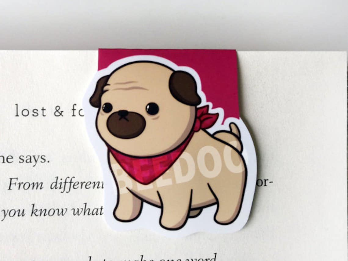 Cute Pug Magnetic Bookmark - Etsy