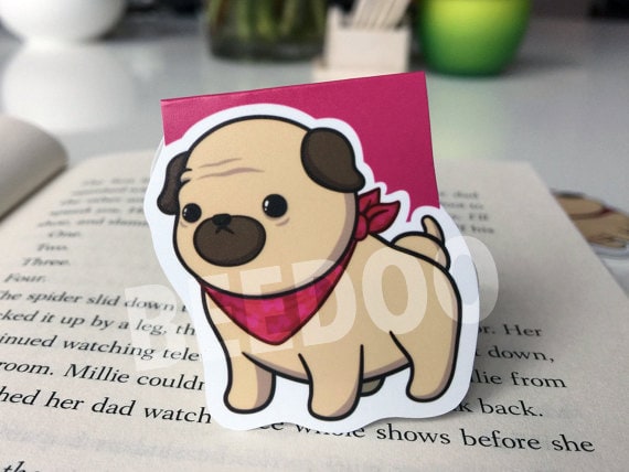 Cute Pug Magnetic Bookmark | Etsy