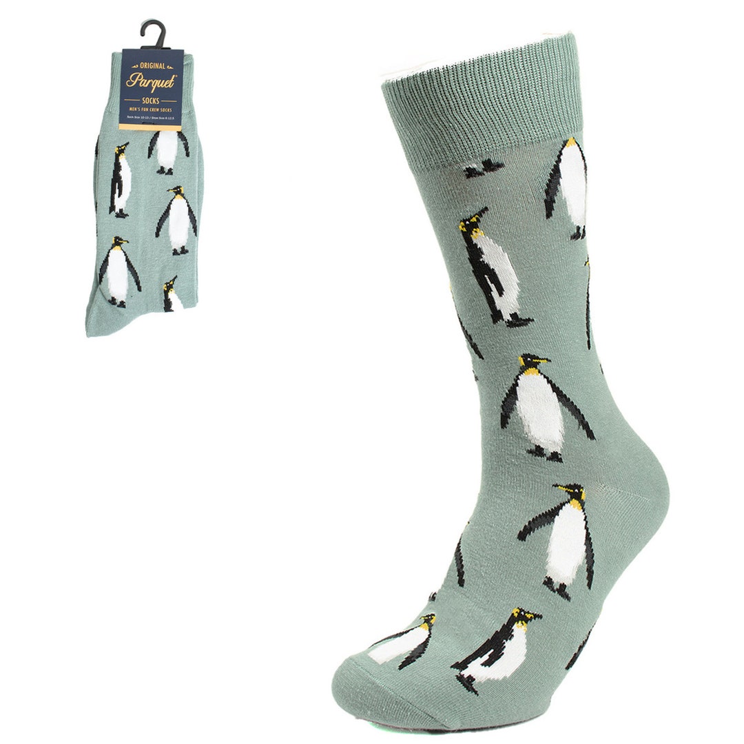 Penguin Socks, Men's Penguin Socks, Men's Flashy Socks, Men's Fun Crew ...