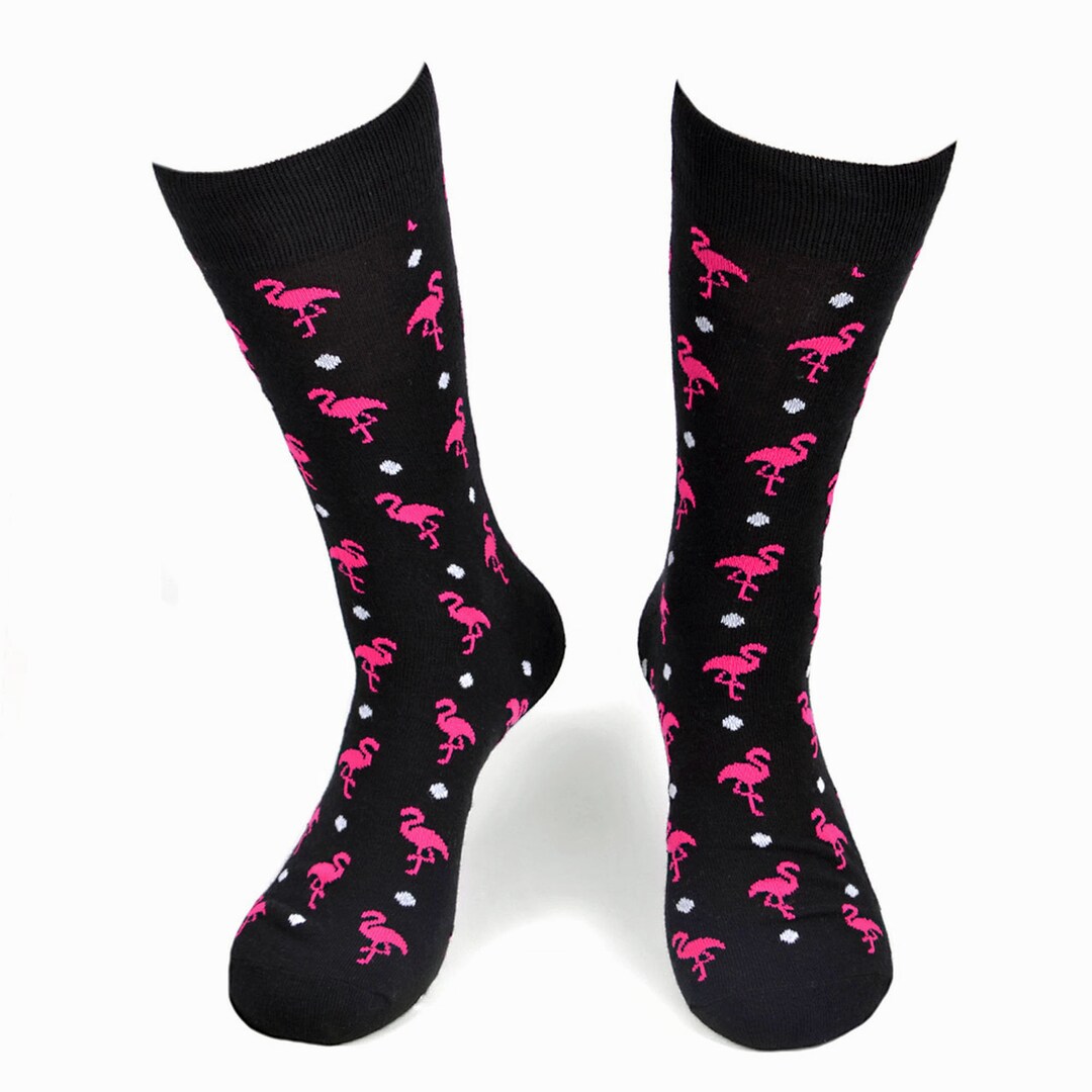 Men's Flamingo Socks, Flamingo Socks, Men's Funny Socks, Men's Flashy ...