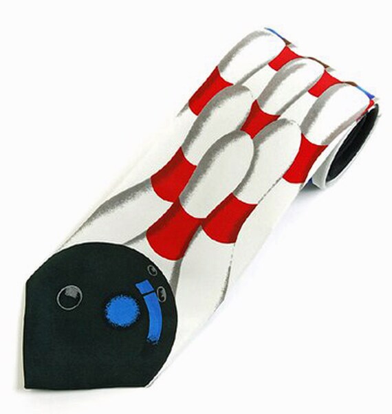 Mens Bowling Novelty Tie Mens Sport Ties Mens Fun Ties Mens | Etsy