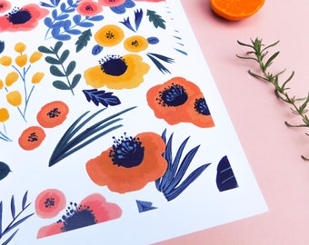 Floral art print | Etsy