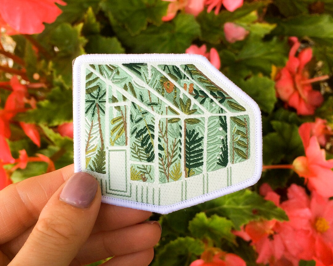 Illustrated Greenhouse Iron on Patch Embroidered Patch Decorative Patch ...