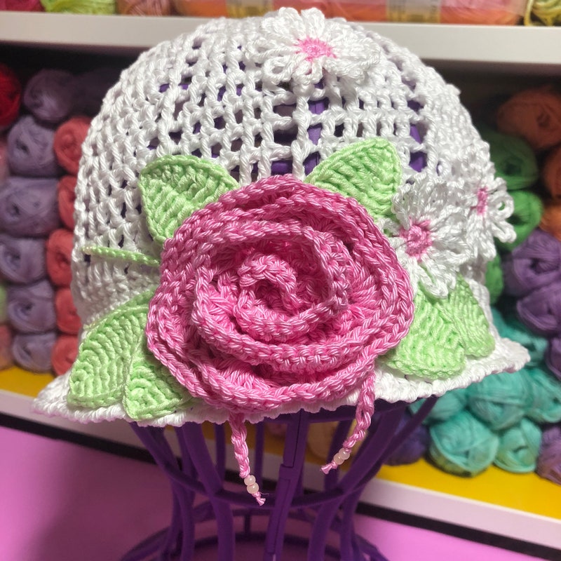 Crochet Flower Hat - Etsy