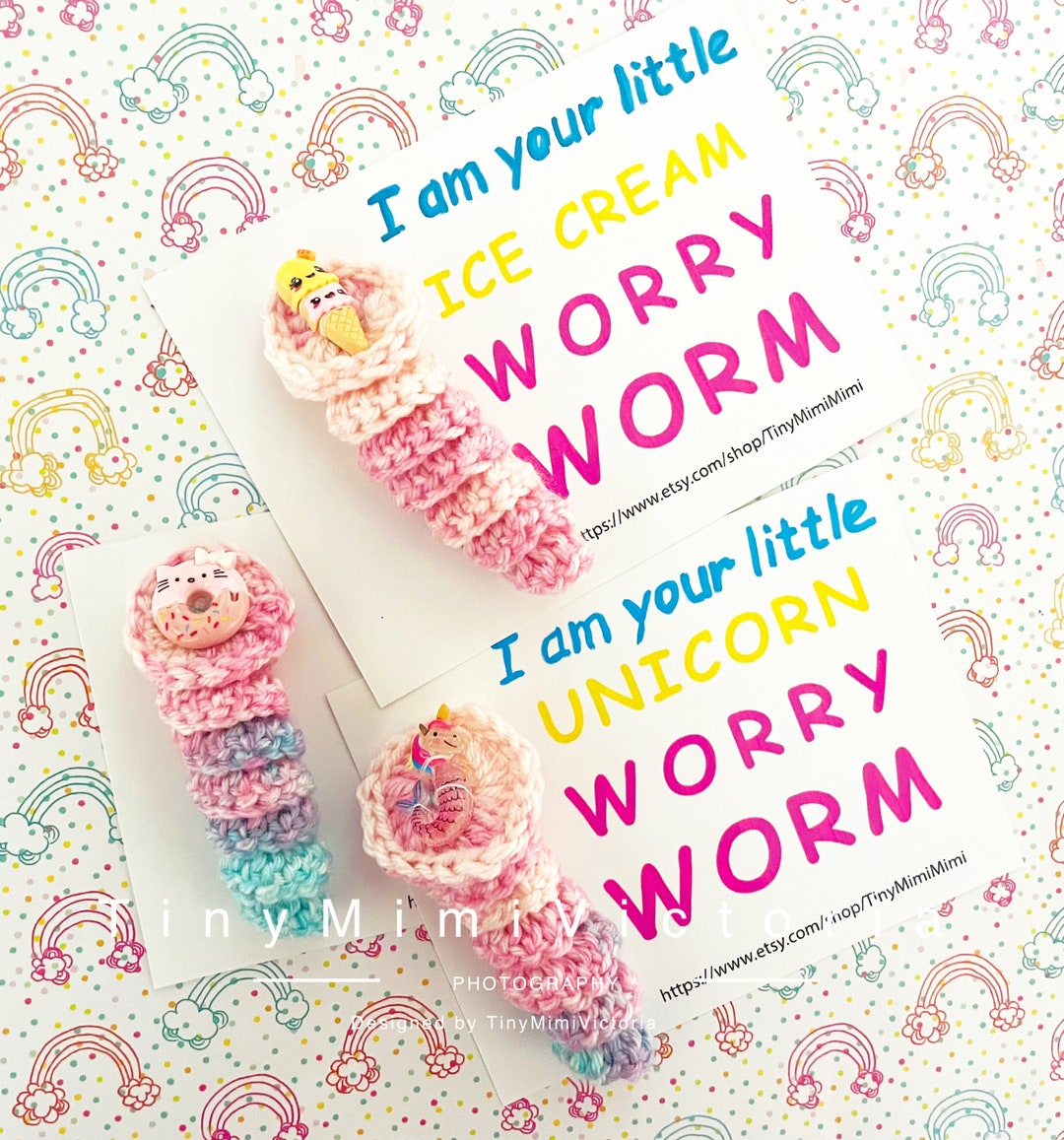Worry Worm Unicorn Rainbow Stress Reliever Keyring Autism Anxiety ...