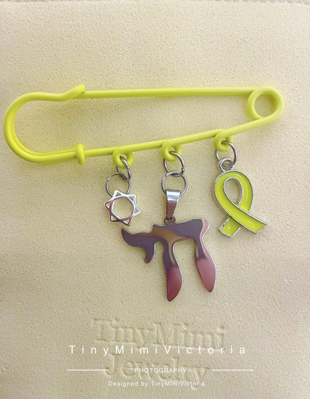 Yellow Ribbon Brooch: Magen David, Chai, Am Israel - Hostages Pin - Etsy