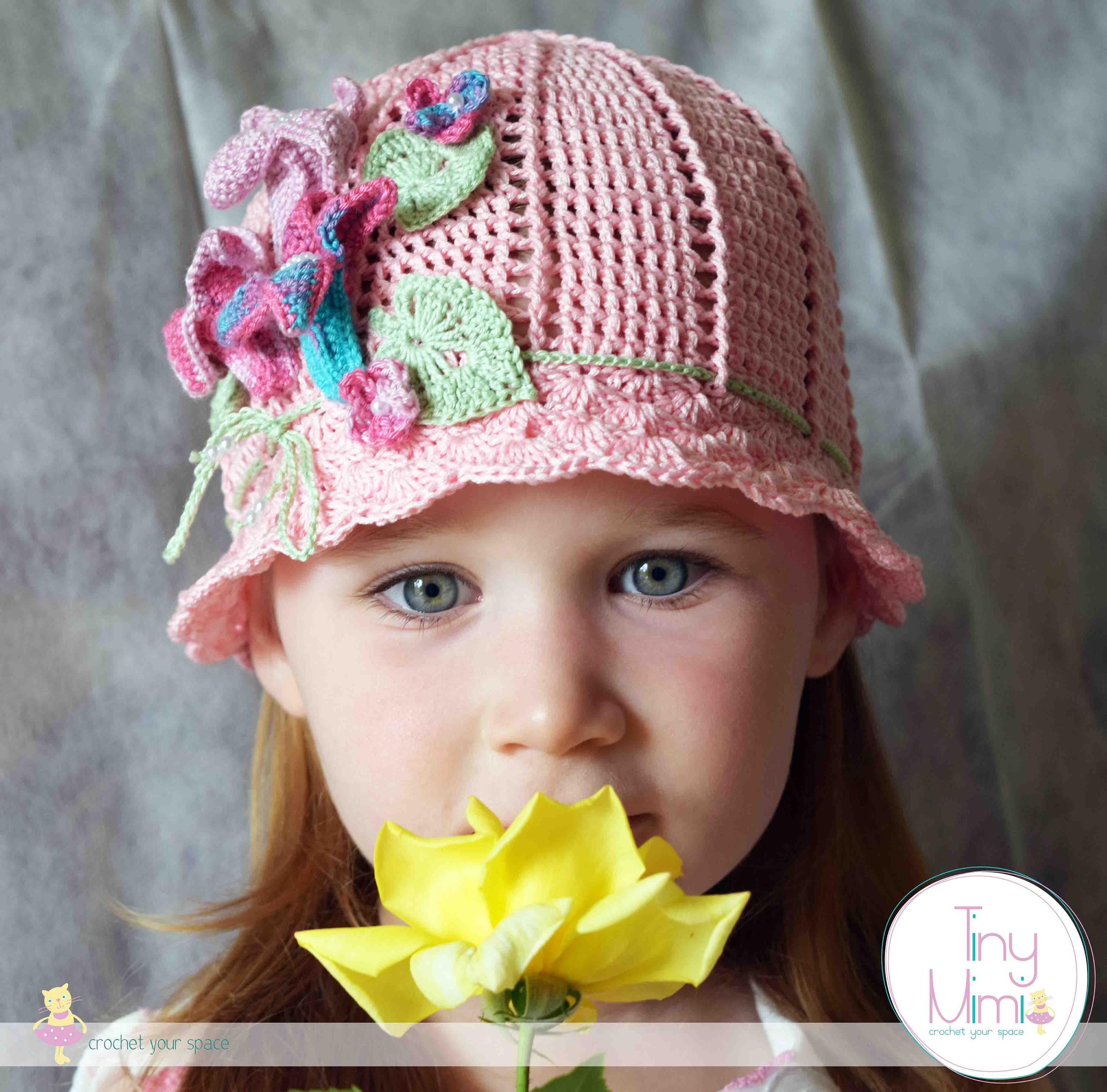 Summer Hat Girls Sun Hat With Rose Crochet Cloche Hat Crochet - Etsy Israel
