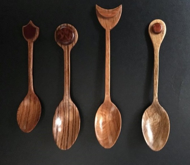Small Wood Spoon Collection. Custom Made One-of-a-kind. Handcrafted 16 ...
