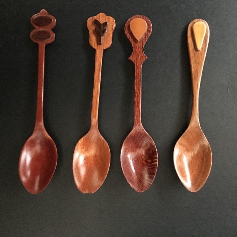 Small Wood Spoon Collection. Custom Made One-of-a-kind. Handcrafted 16 ...