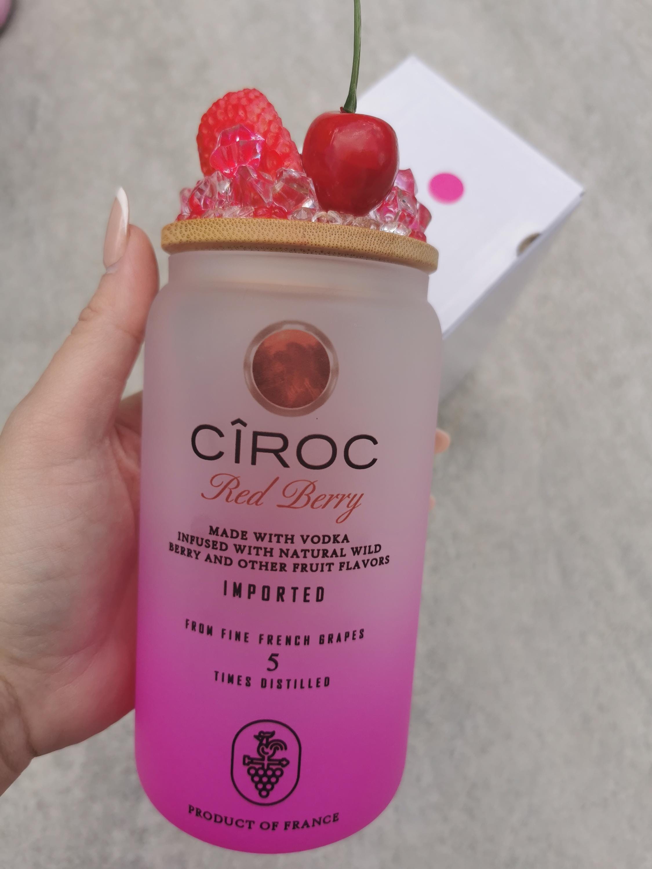 Ciroc Vodka 20oz Ombre Glass Can With Decorated Bamboo Lid and Straw - Etsy