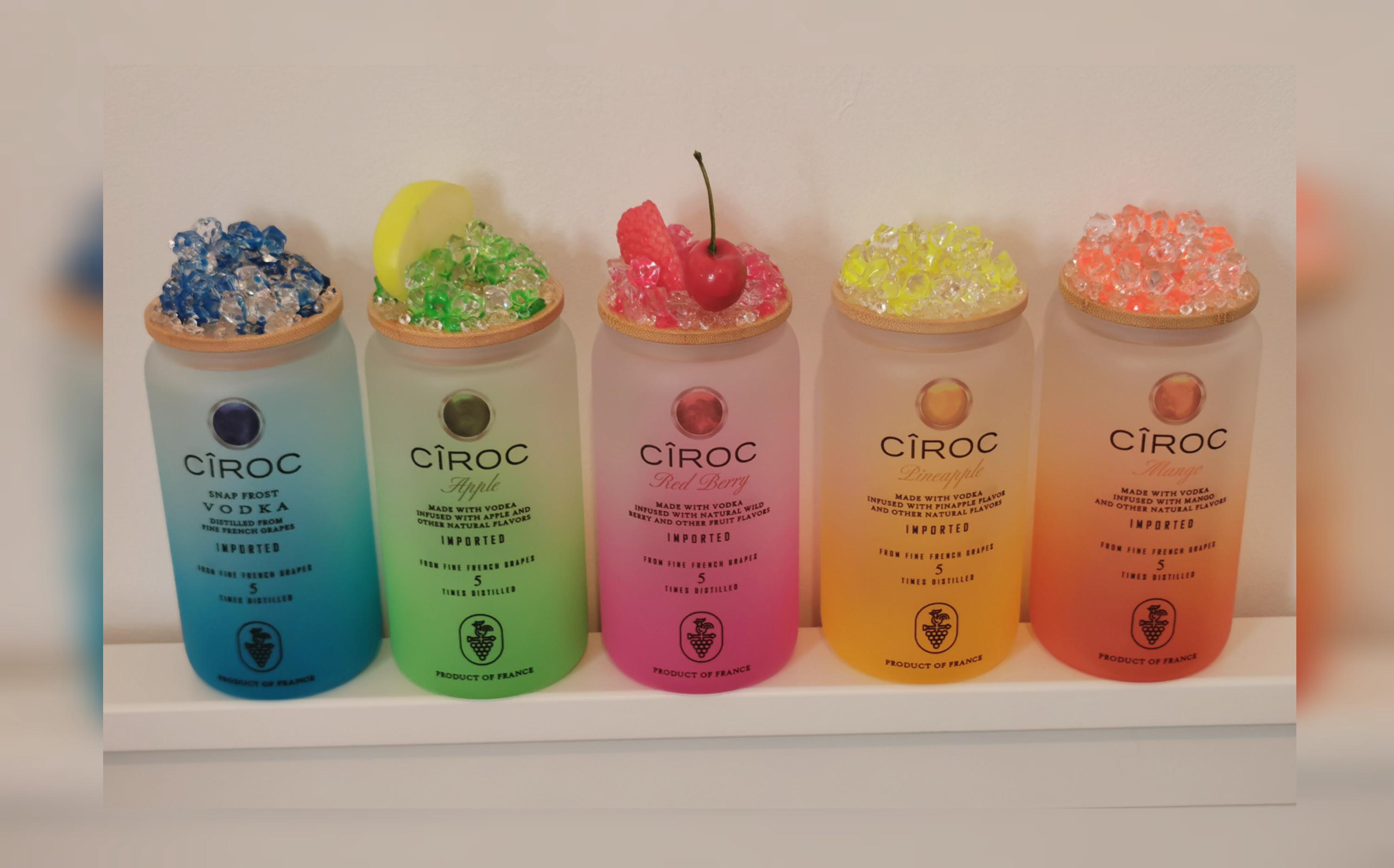Ciroc Vodka 20oz Ombre Glass Can With Decorated Bamboo Lid and Straw - Etsy
