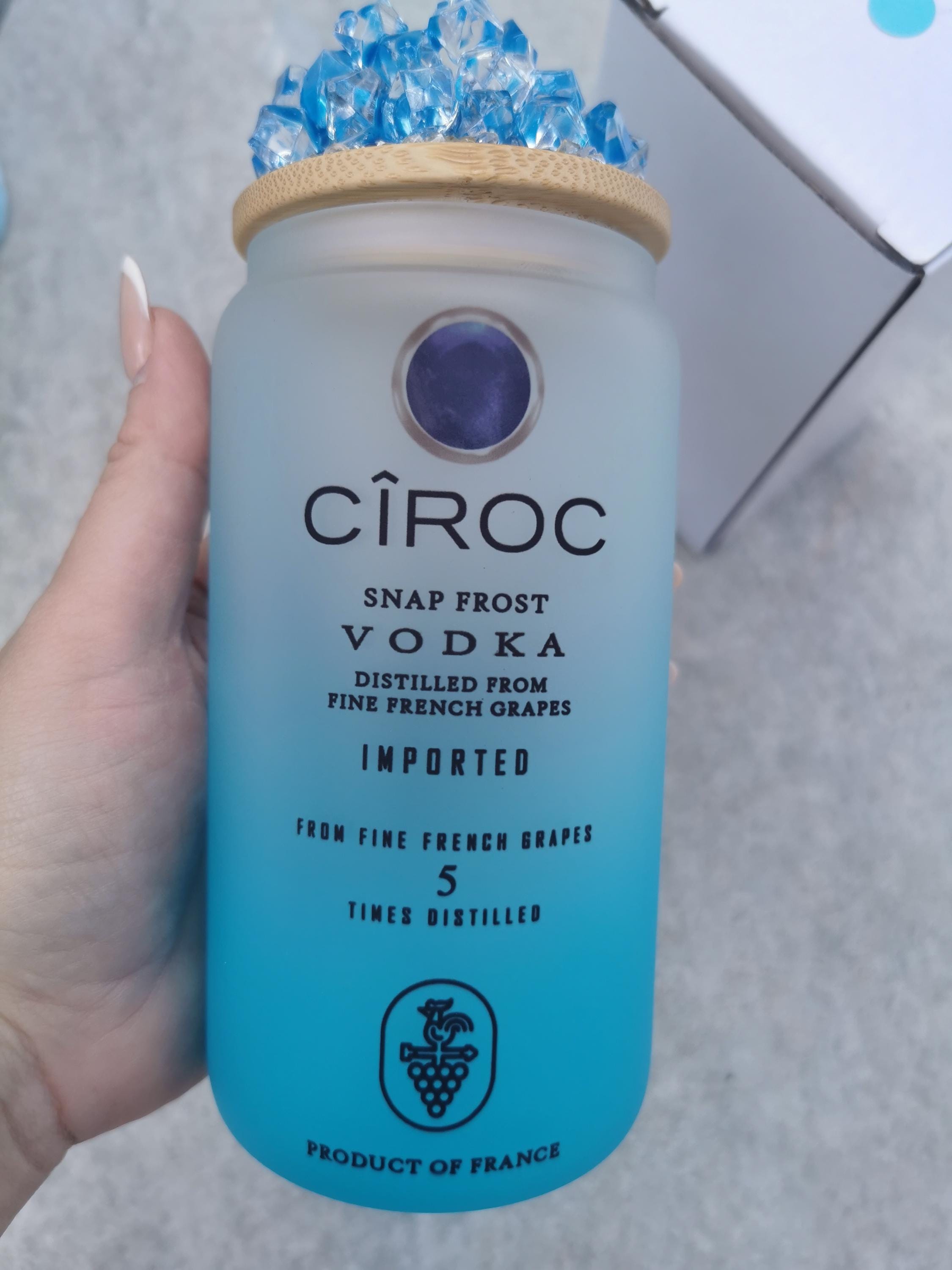 Ciroc Vodka 20oz Ombre Glass Can With Decorated Bamboo Lid and Straw - Etsy