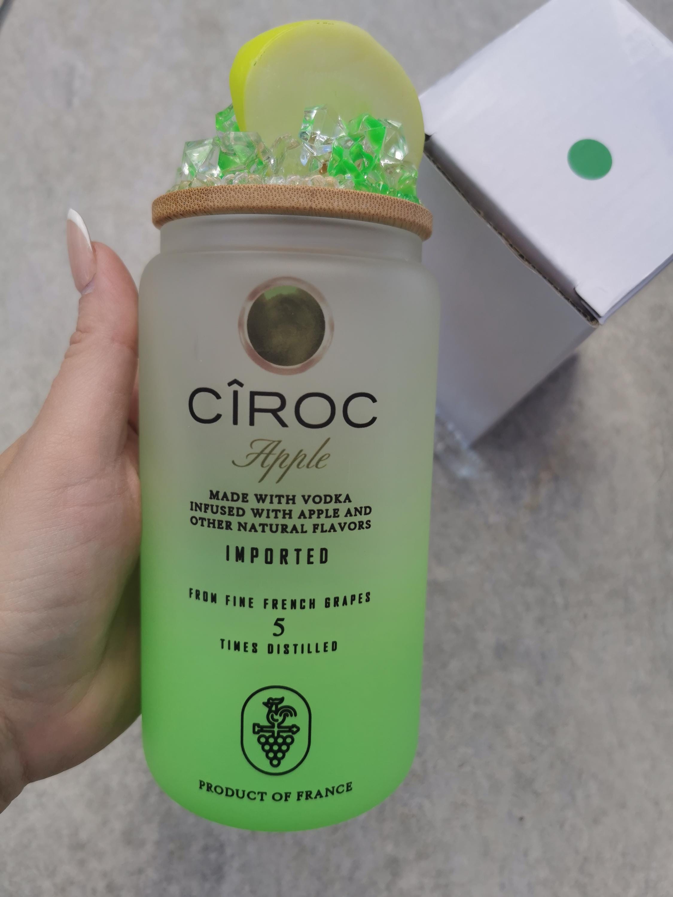 Ciroc Vodka 20oz Ombre Glass Can With Decorated Bamboo Lid and Straw - Etsy