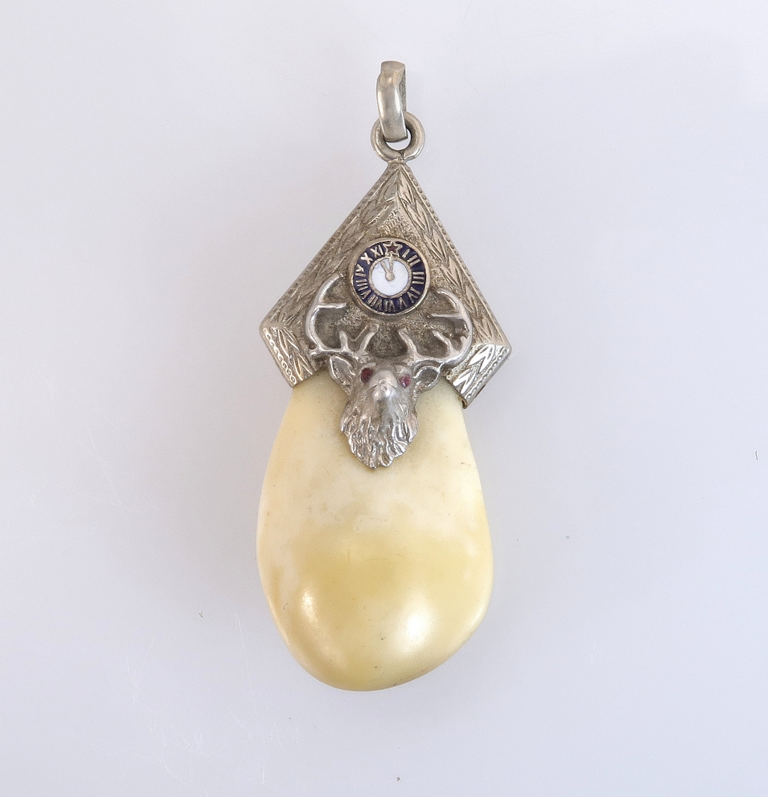 14k White Gold Enamel BPOE Order of Elks Emblem Pendant 3.4g - Etsy