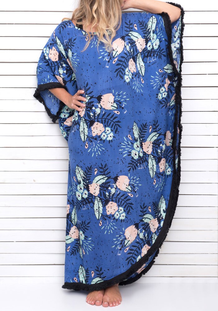 Maxi Caftan Summer Dress Party Robe Long Caftan With Side - Etsy