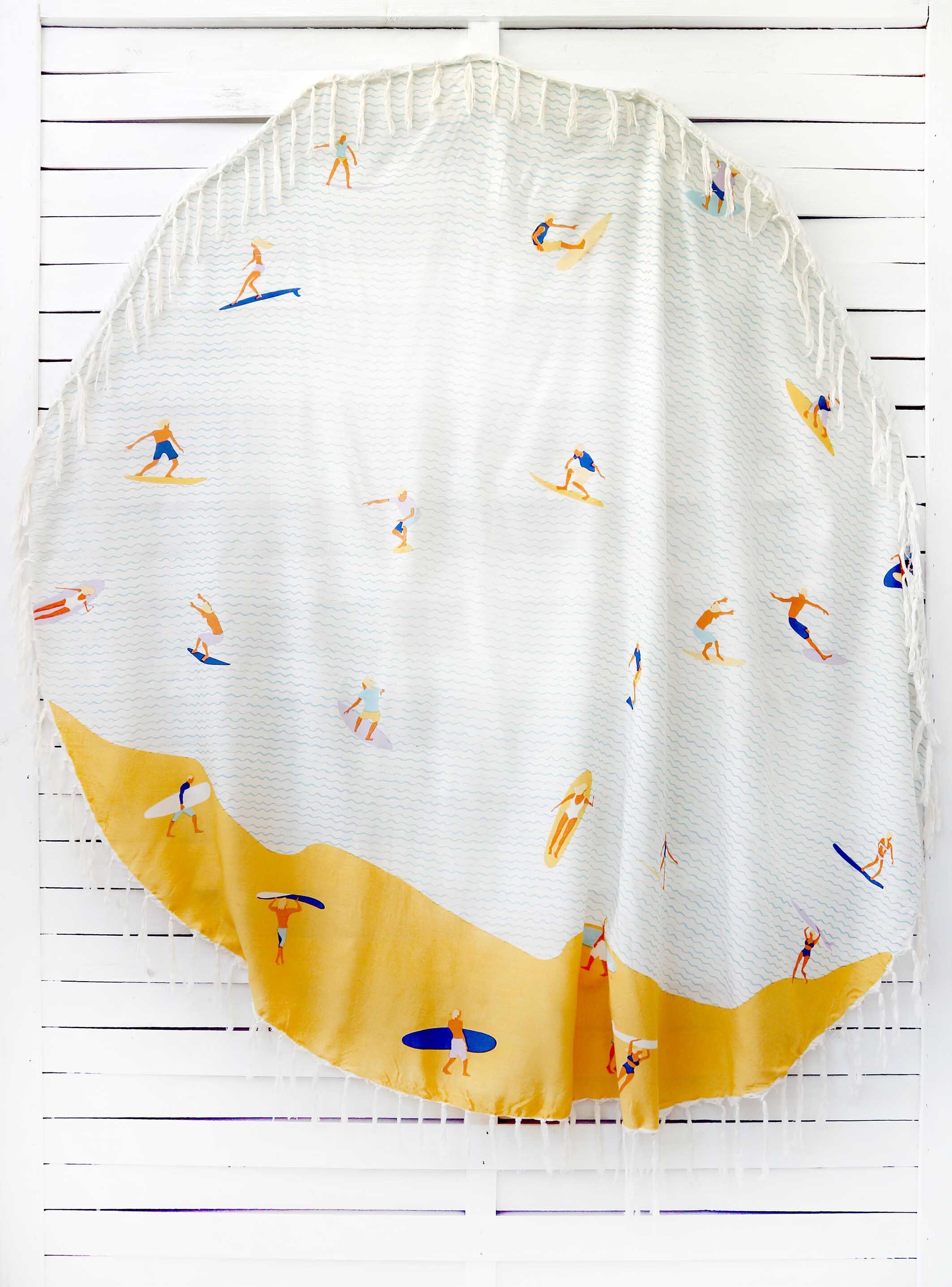 Beach Pareo Sarong Coverup 'surf Day' - Etsy
