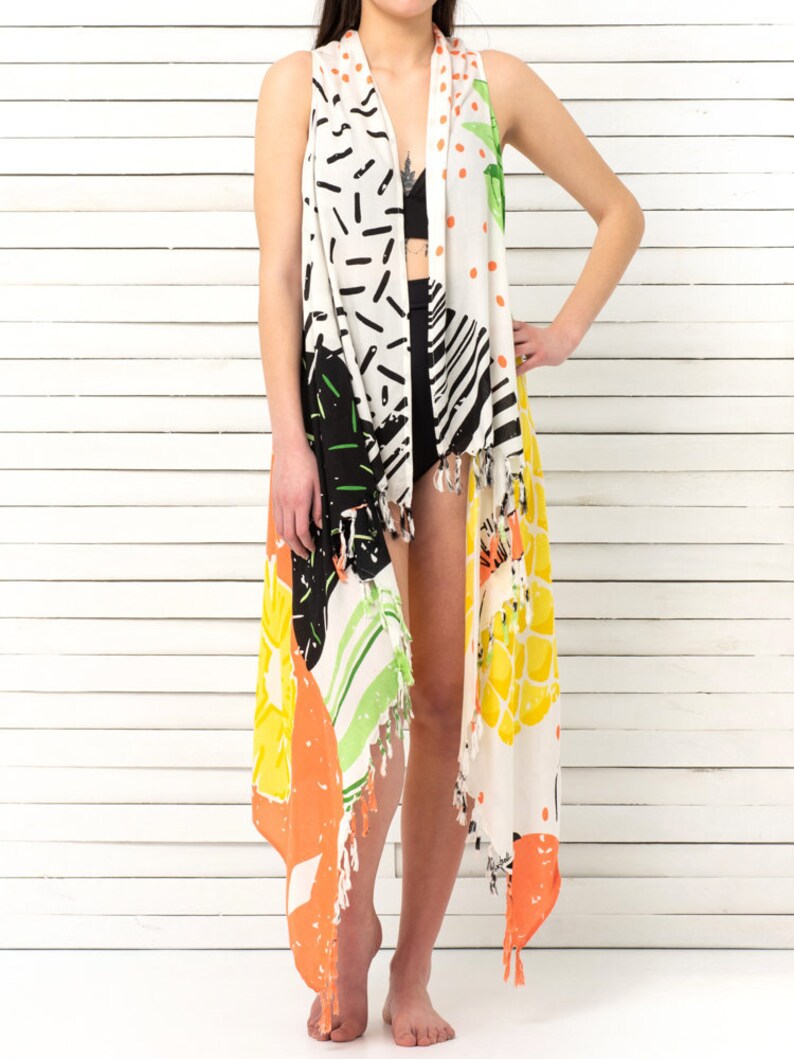 Beach Coverup Pareo Vest 'pinacolada' - Etsy