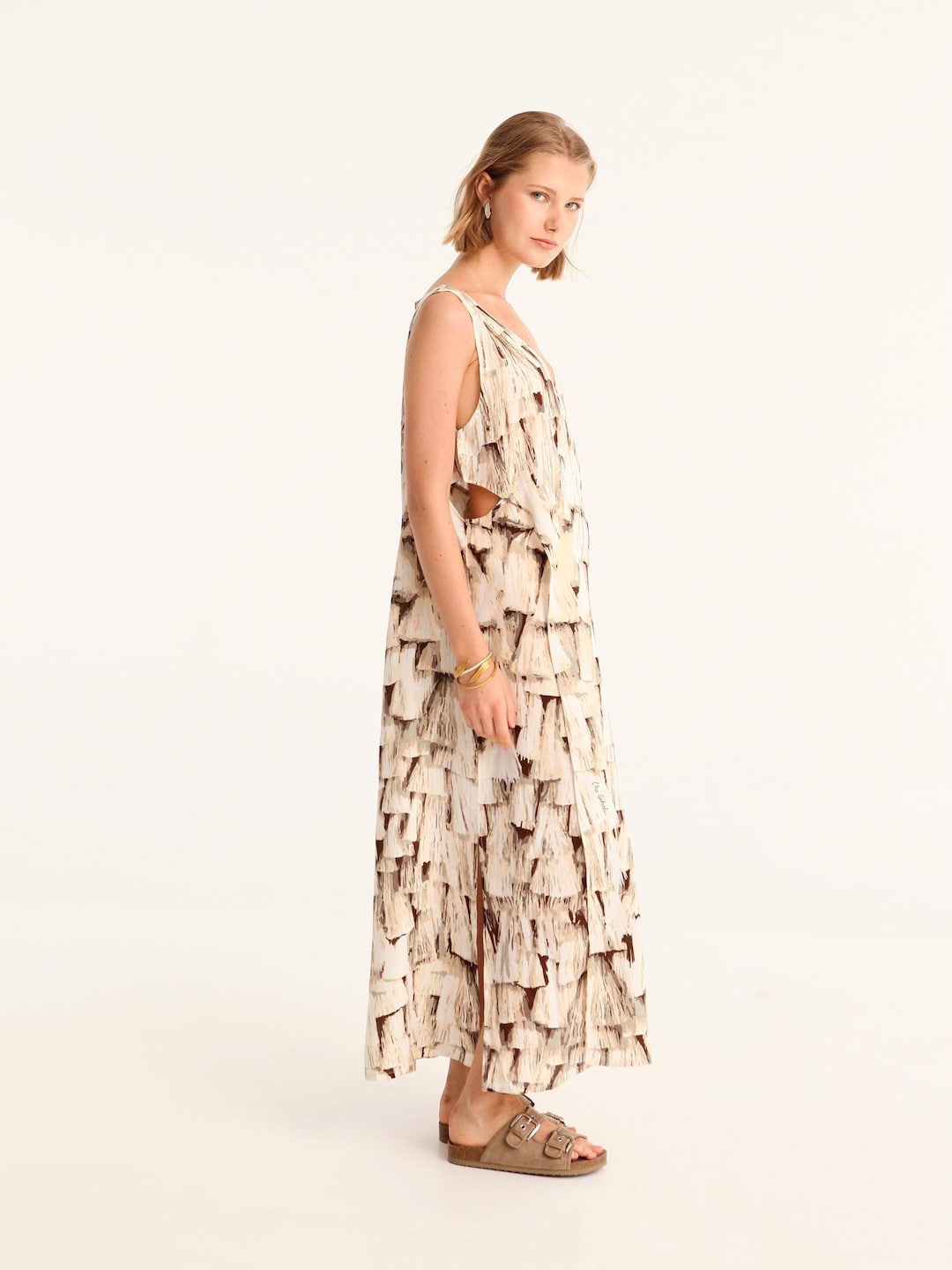 Viscose Maxi Dress: Boho Tassel Print, Cross Wrap, Open Back - Etsy