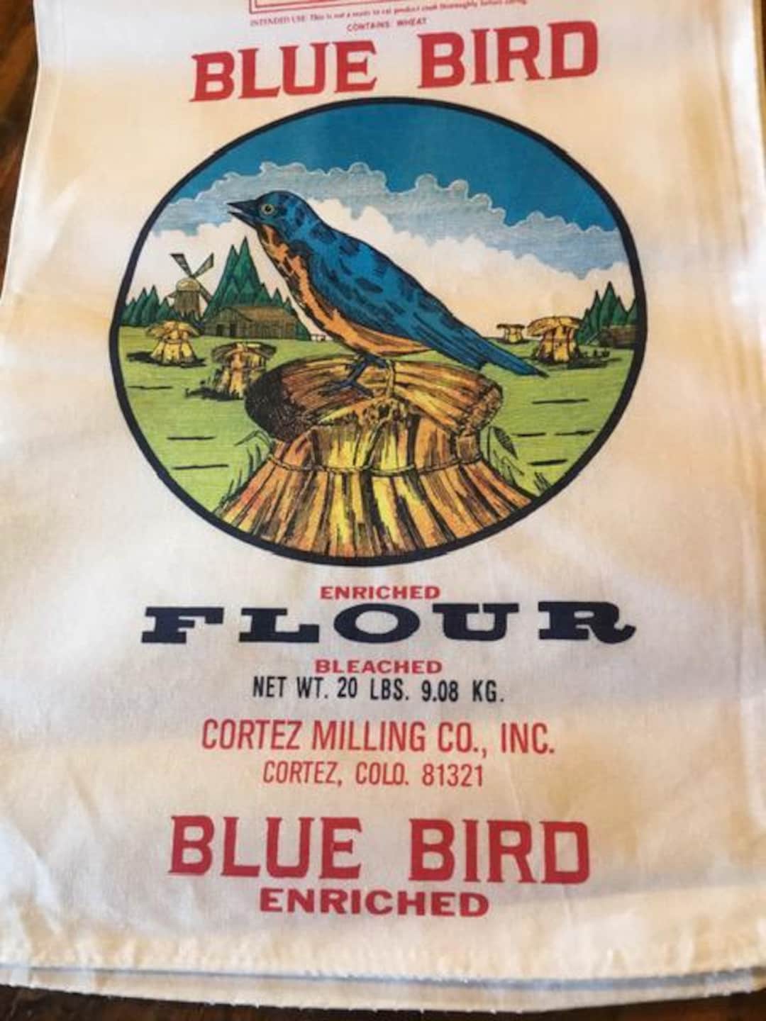 Blue Bird Flour Sack From Cortez Milling - Etsy