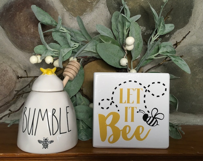Let It Bee Wood Sign, Bee Decor, Bee Tiered Tray, Wood Sign - Etsy