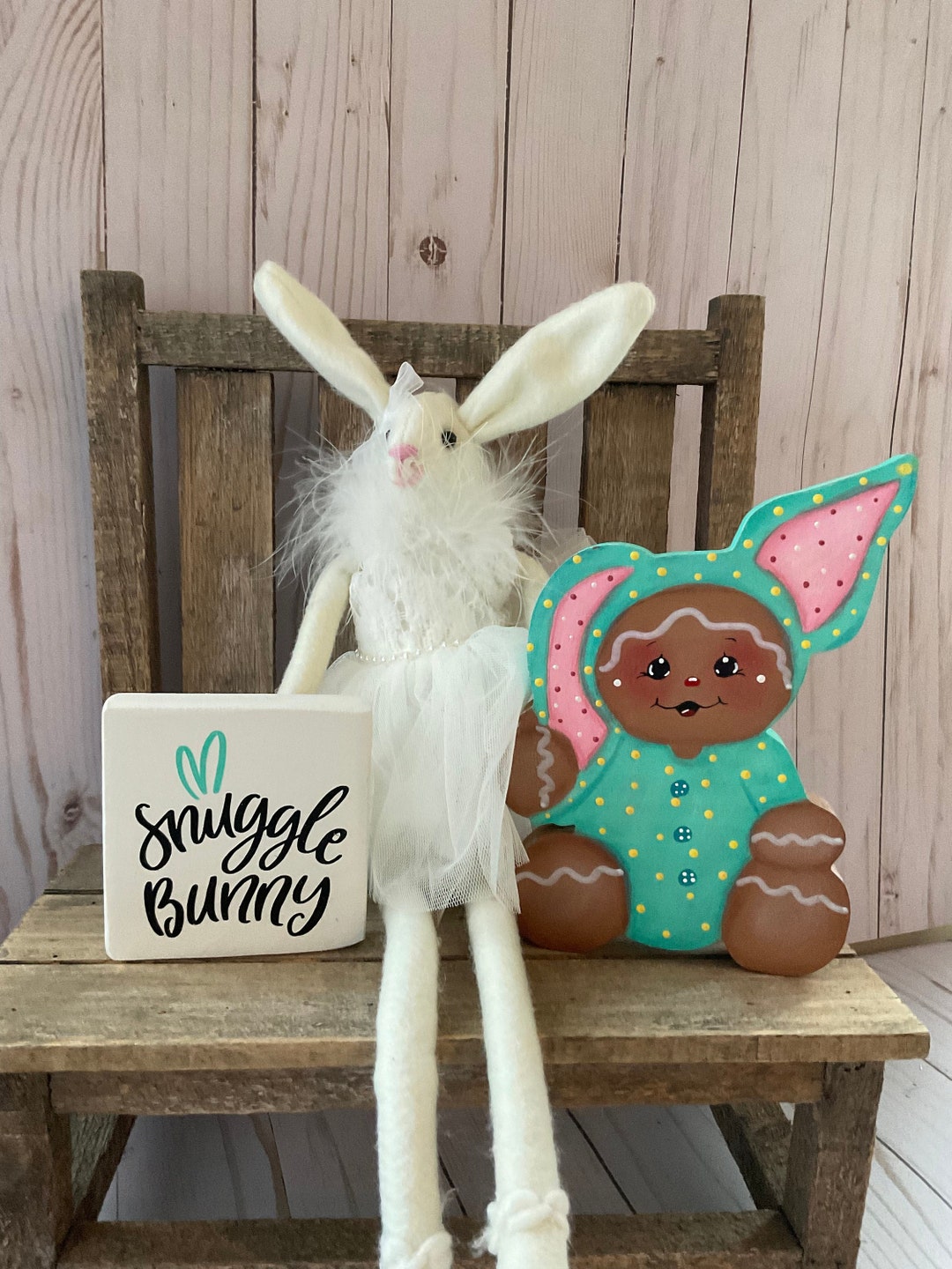 Easter Bunny Gingerbread, Gingerbread Decor, Easter Decor, Easter Shelf ...