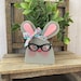 Wood Bunny With Glasses Nerdy Bunny Brainy Bunny Easter - Etsy